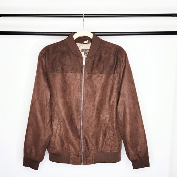 Tasso Elba | Jackets & Coats | Tasso Elba Brown Faux Ultrasuede Mesh ...